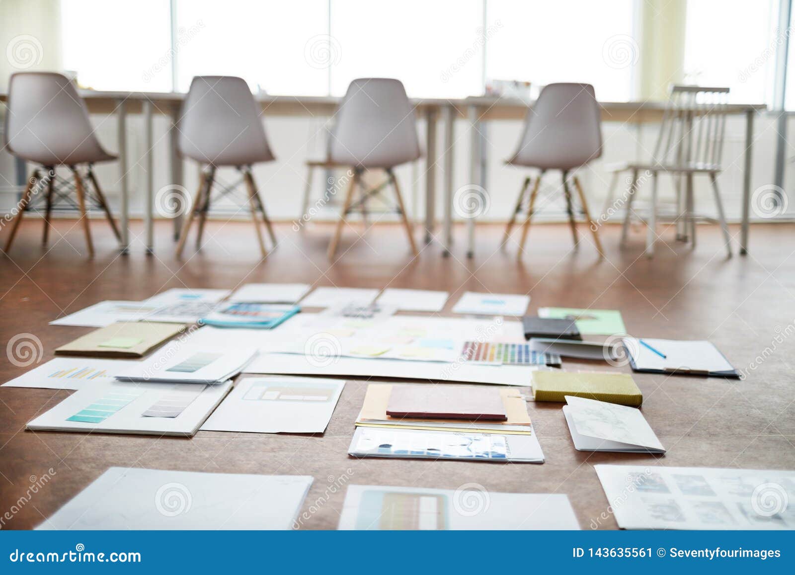 Project Plan in Empty Office Stock Image - Image of startup, designer ...