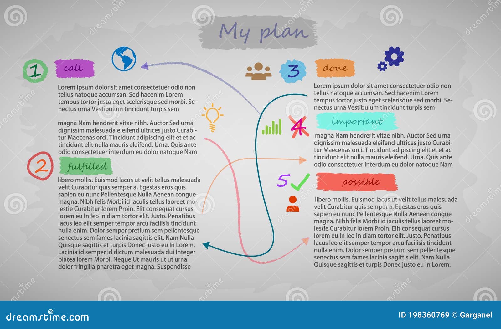Project and Plan Table with Planning Procedure Stock Vector ...