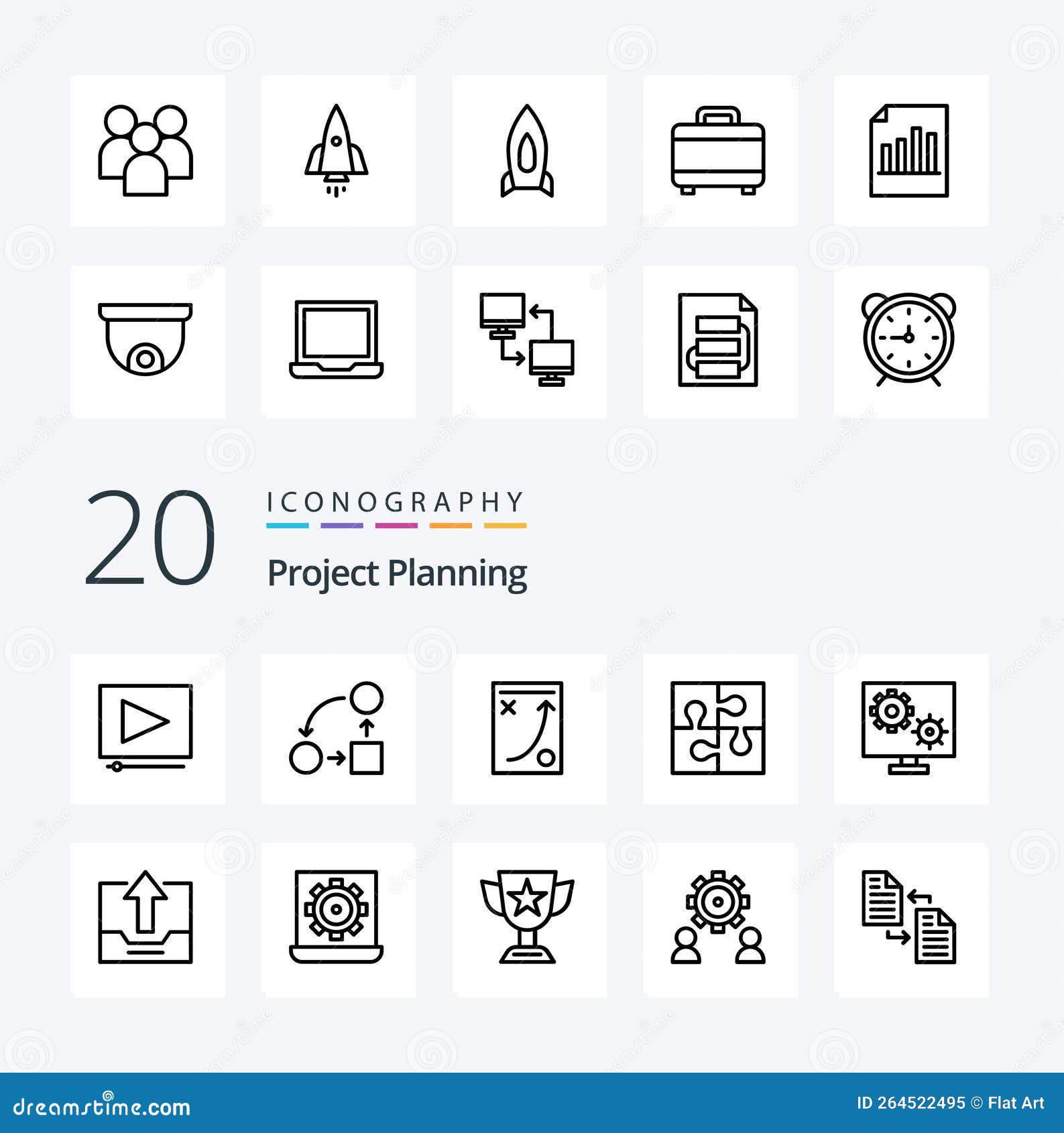 20 Project Planing Line Icon Pack Like Setting Preference Part Gear ...