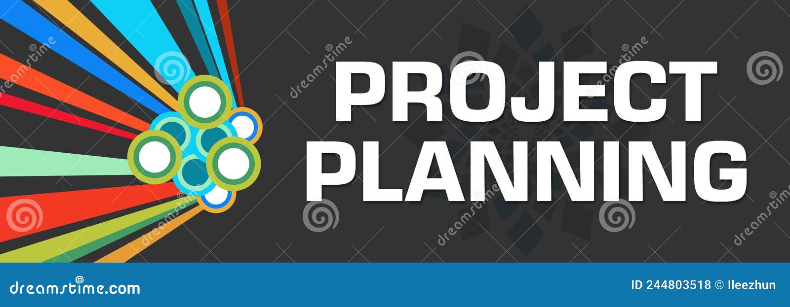 Project Planning Colorful Dark Background Stock Illustration ...