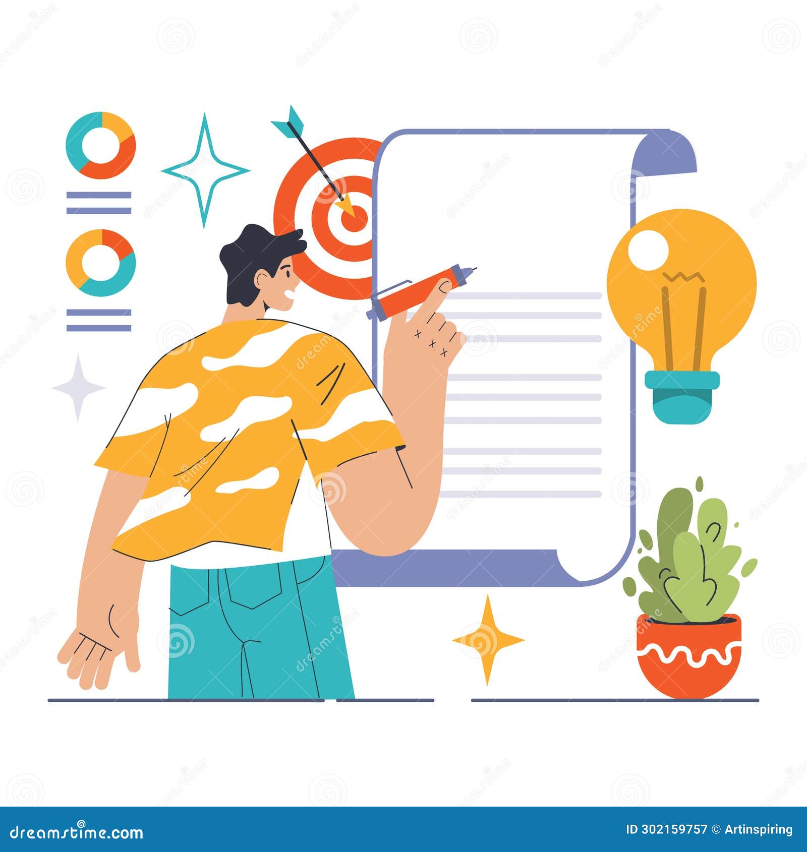 Project Planning Concept. Flat Vector Illustration Stock Vector ...