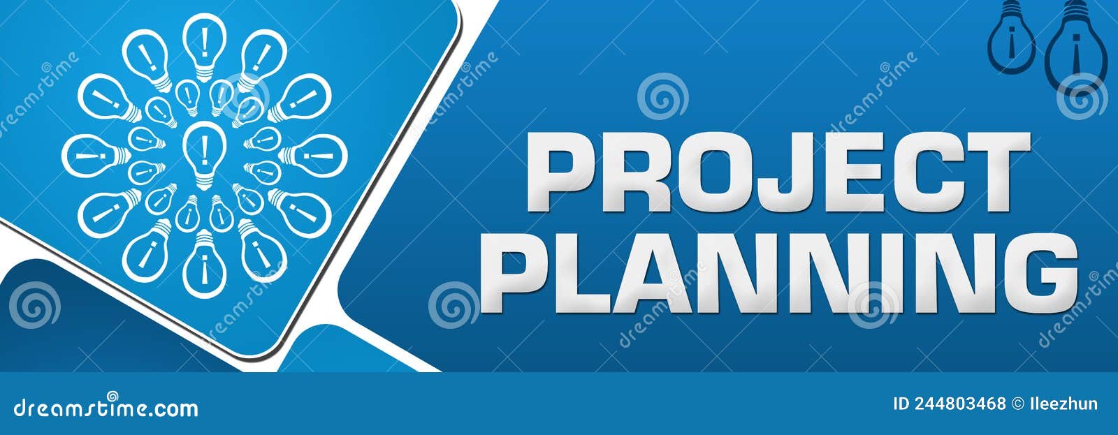 Project Planning Blue Rounded Squares Bulbs Circular Stock Illustration ...