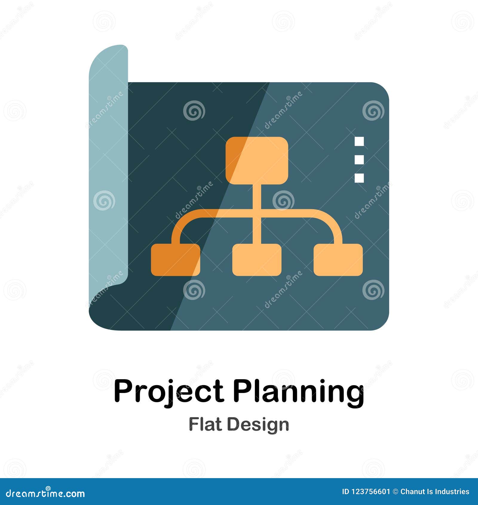 Project Planning Flat Icon stock vector. Illustration of document ...