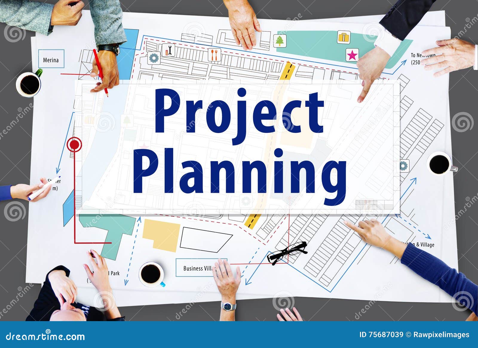 Project Planning Strategy Vision Tactics Design Plan Concept Stock ...