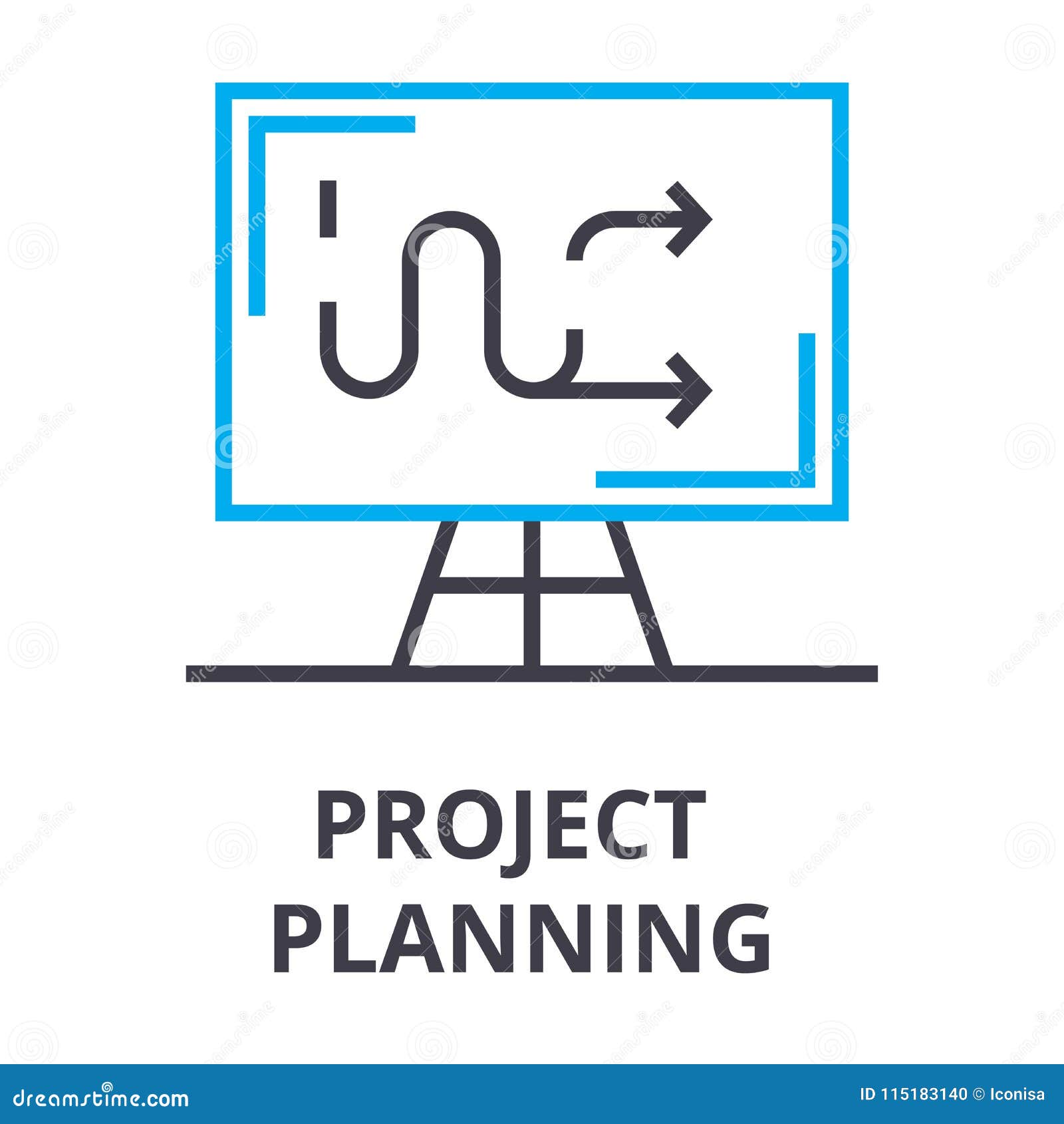 Project Planning Thin Line Icon, Sign, Symbol, Illustation, Linear ...