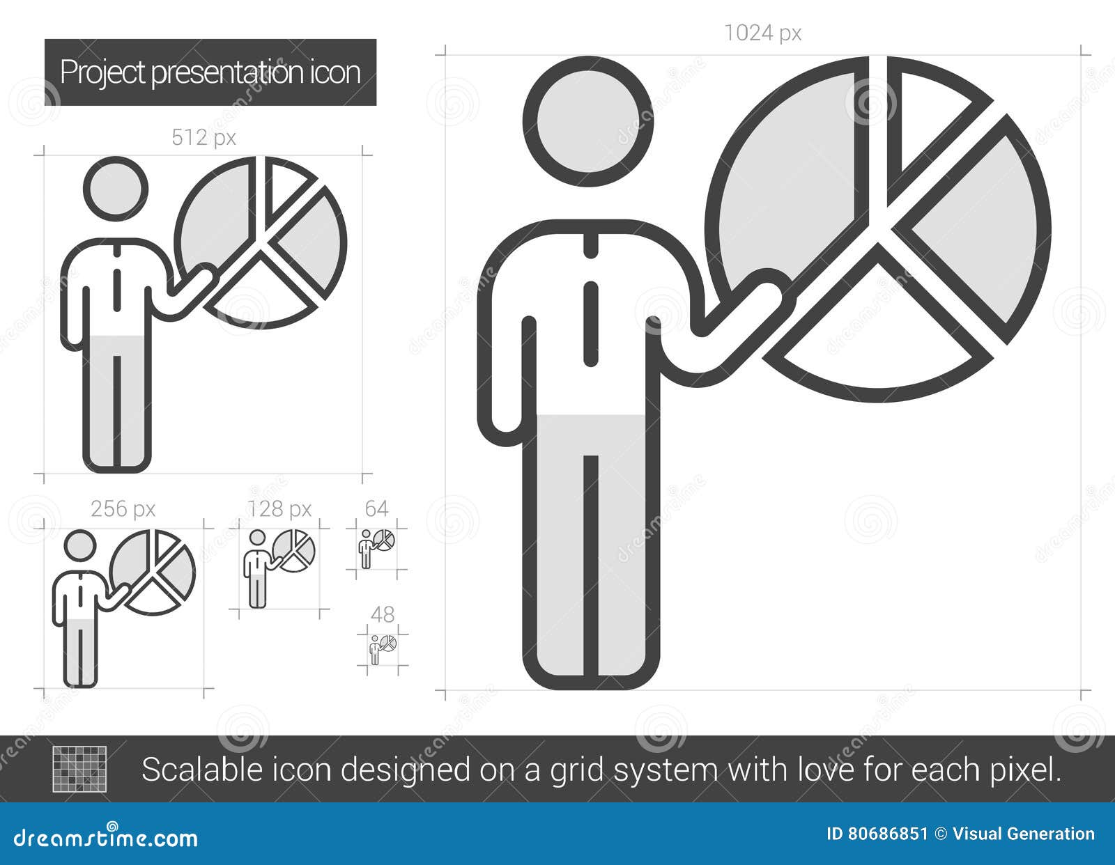 Project Presentation Line Icon. Stock Vector - Illustration of outline ...