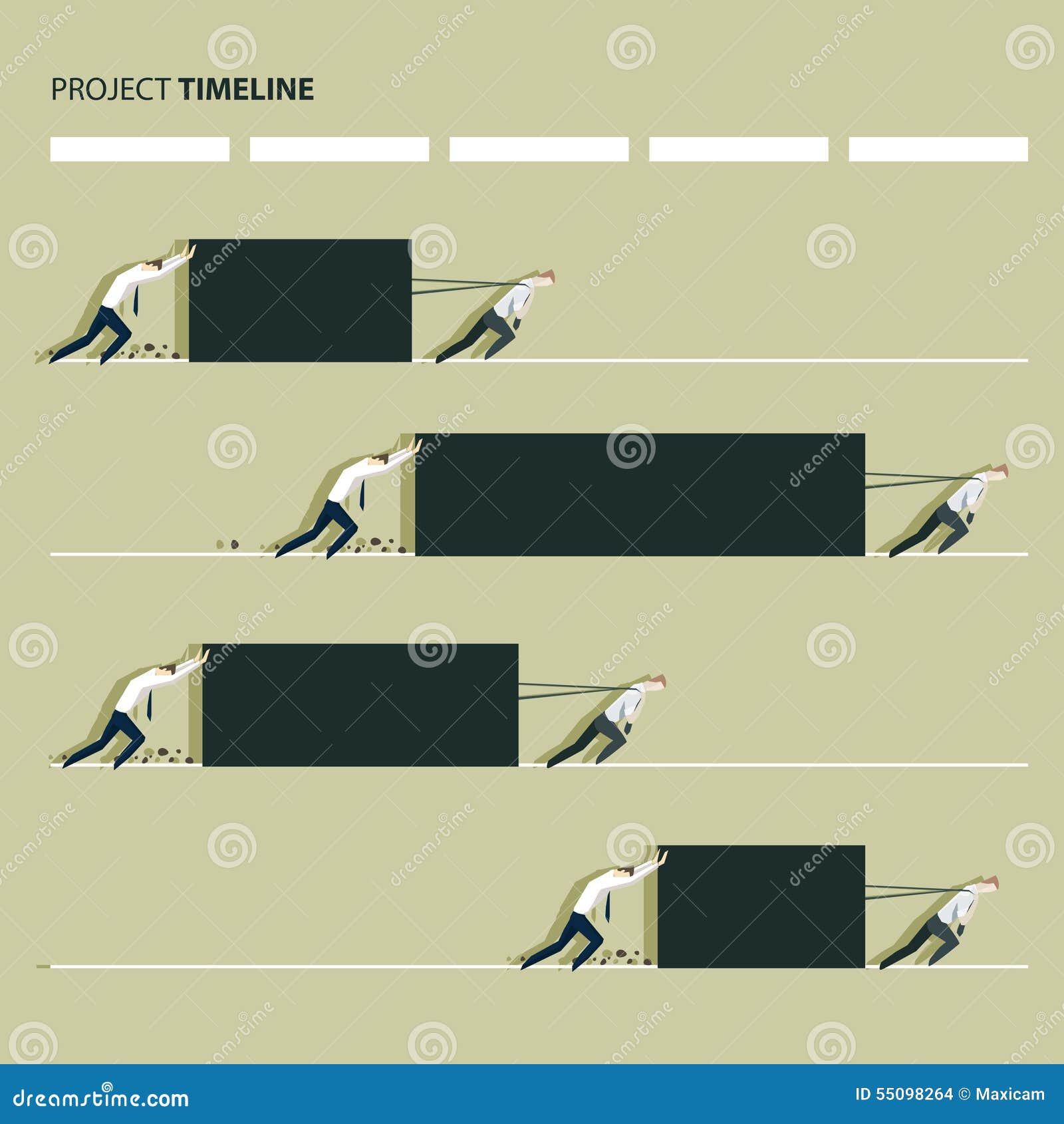Project Production Timeline Graph Vector Illustration | CartoonDealer ...