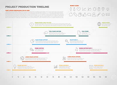 Project Production Timeline Graph Stock Vector - Illustration of icons ...