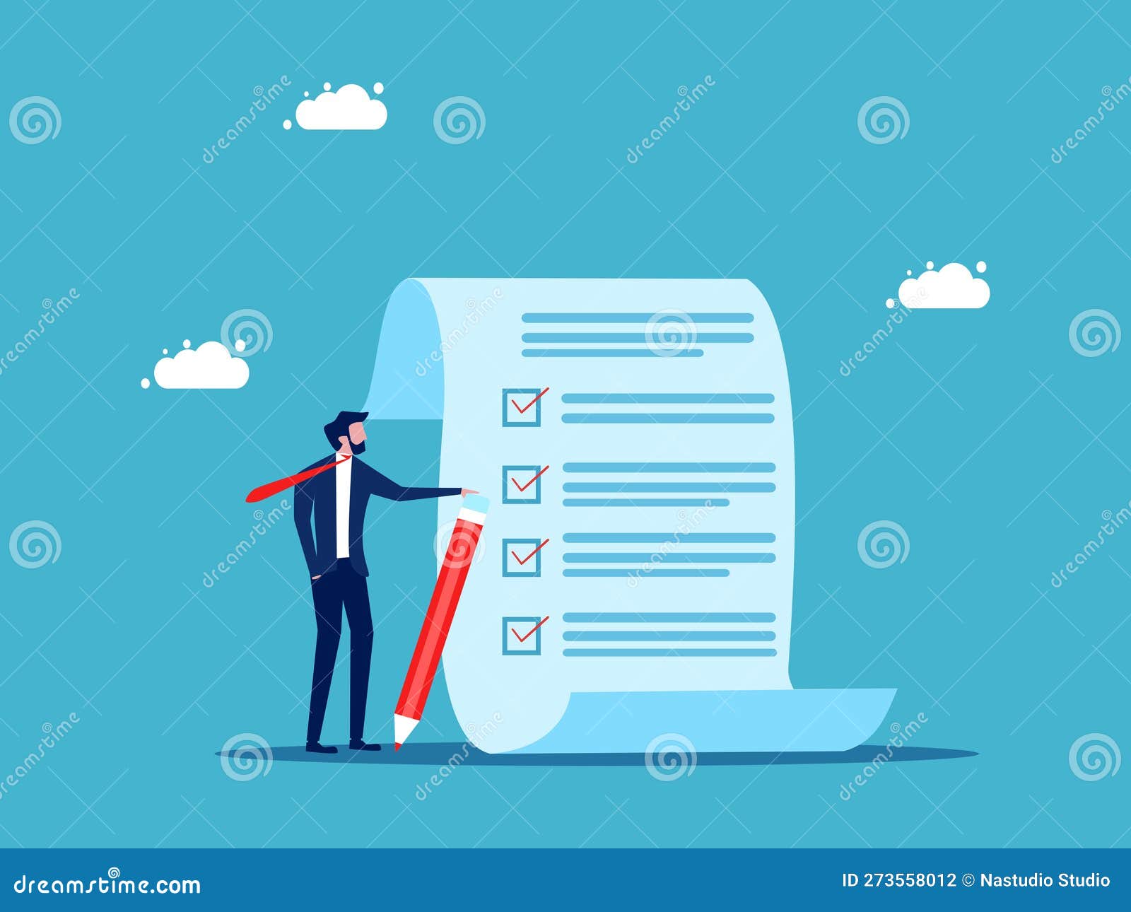 Project Progress Monitoring. Businessman Checking Project Document with ...