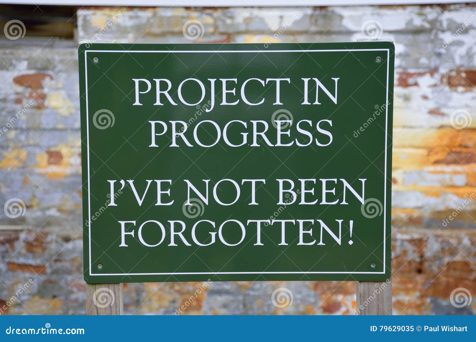 Project in progress sign stock image. Image of background - 79629035