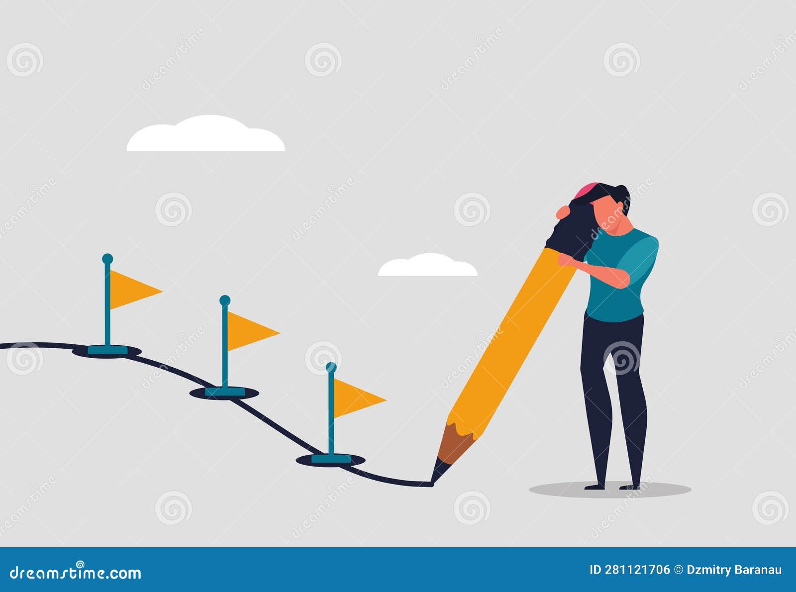 Project Progress and Workflow at Work. a Man Completes Tasks Step by ...