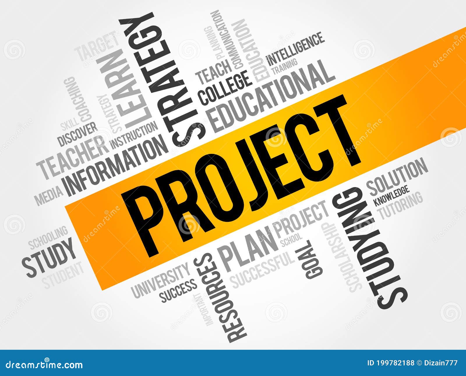PROJECT Word Cloud Background Stock Illustration - Illustration of ...