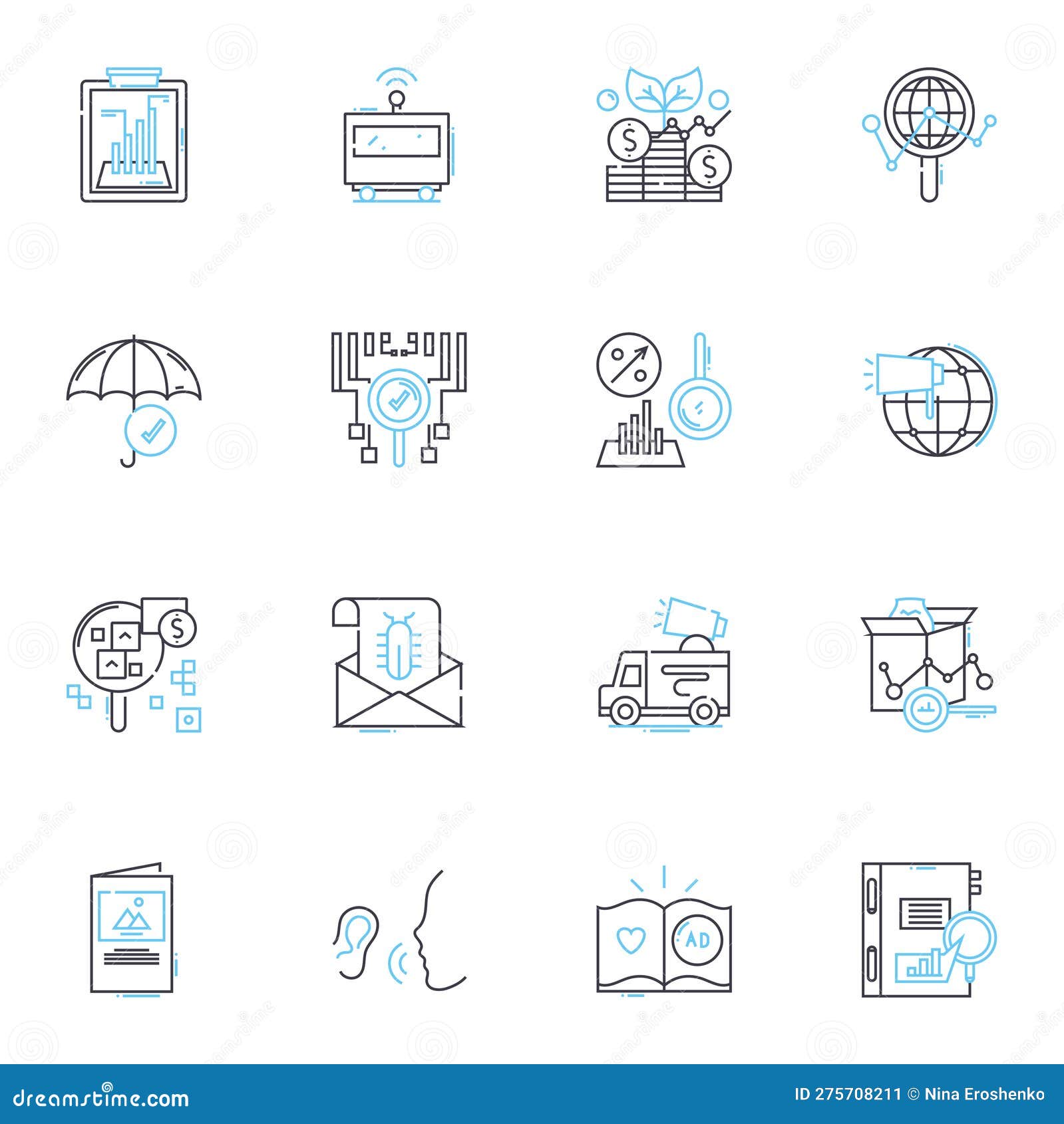 Project Research Linear Icons Set. Investigation, Analysis ...