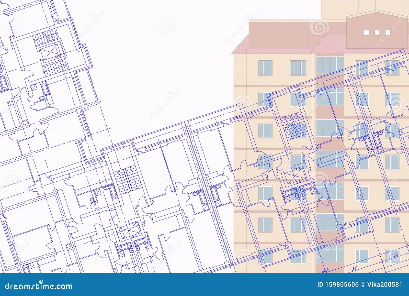 3D Rendering. Architectural Building Design Stock Illustration ...
