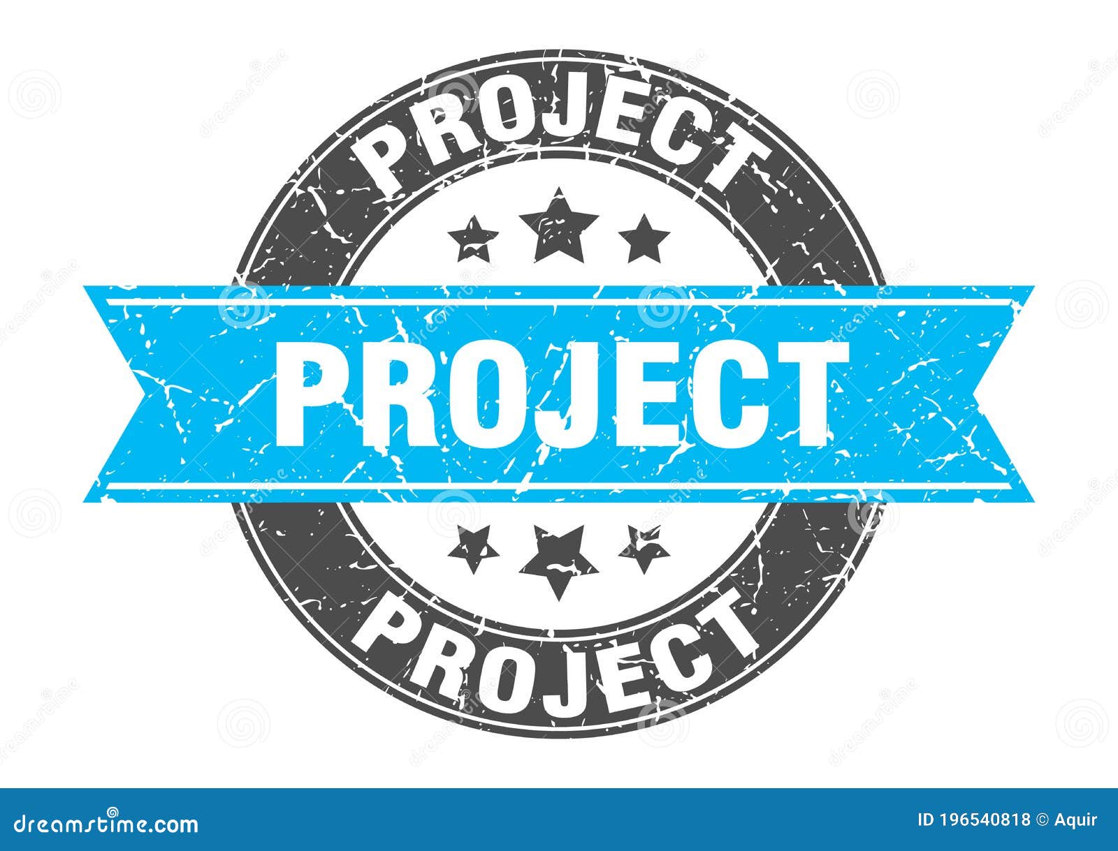 Project Round Stamp with Ribbon. Label Sign Stock Vector - Illustration ...