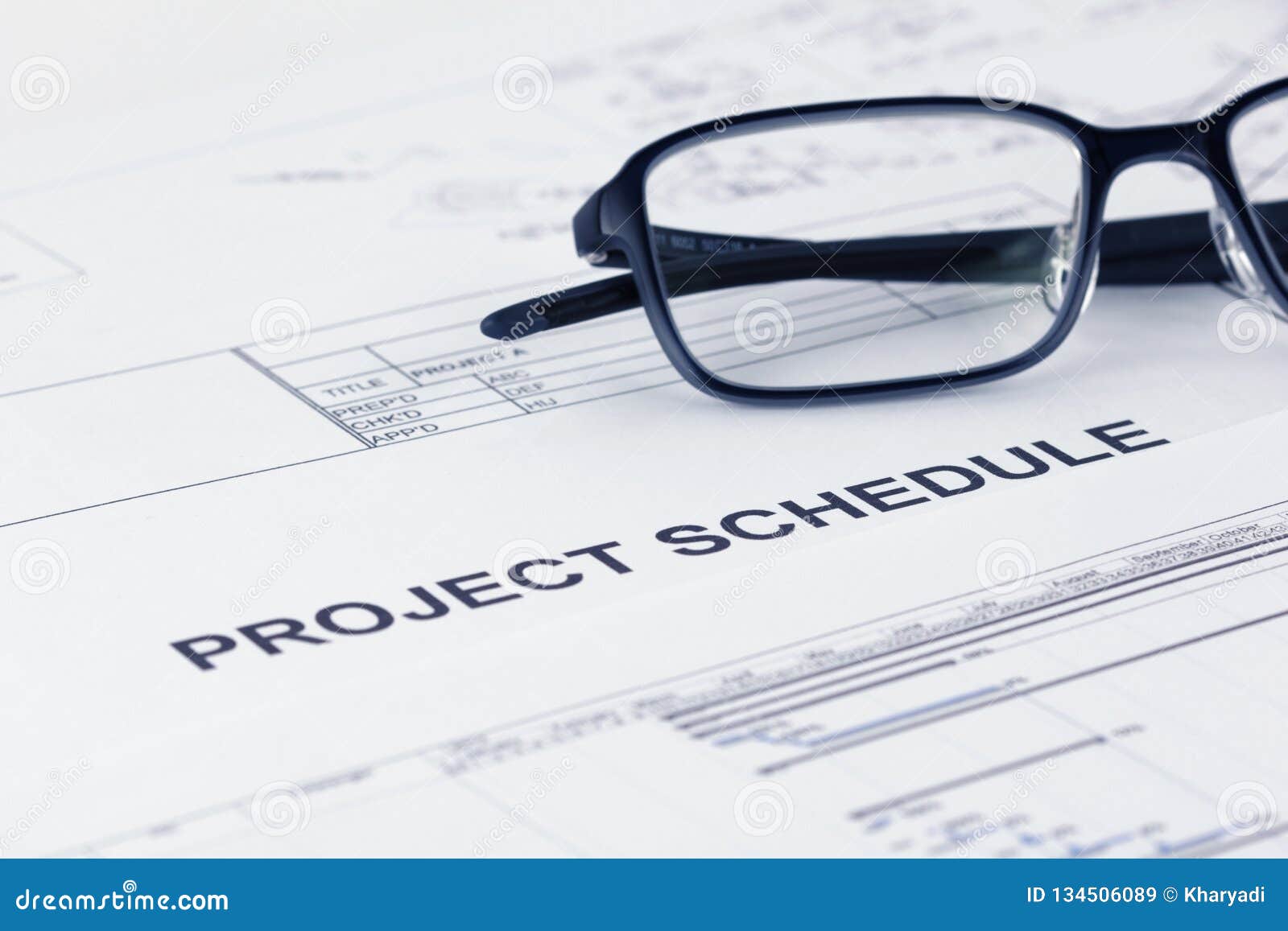 Project Schedule Document Title with Project Documents Stock Image ...