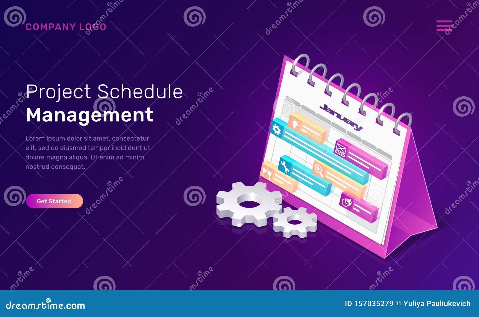 Schedule Management Illustration. Characters Planning And Organizing ...