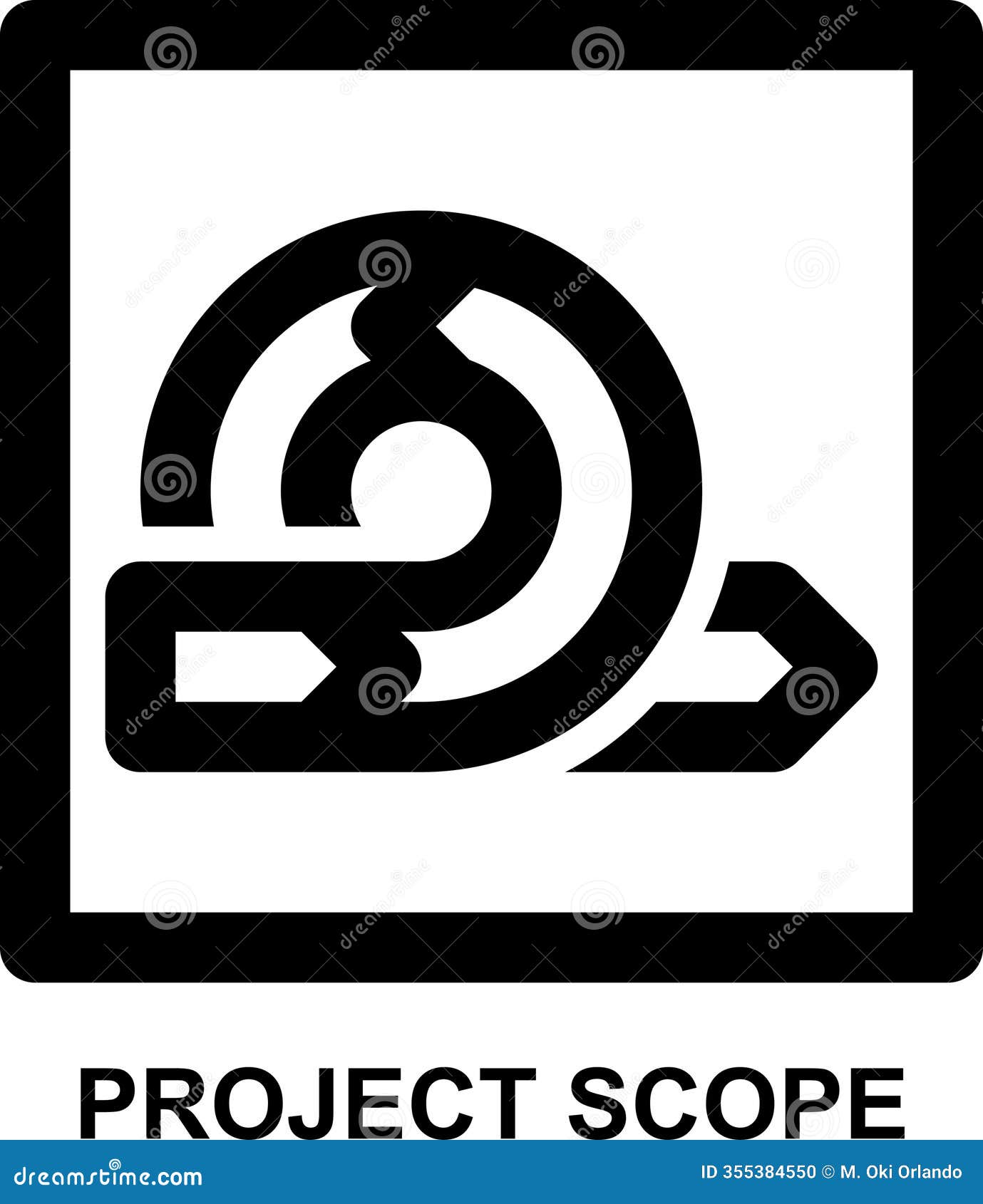 Project Scope Agile Scope Boundary Framework Scrum Outline Icon Stock Vector Illustration