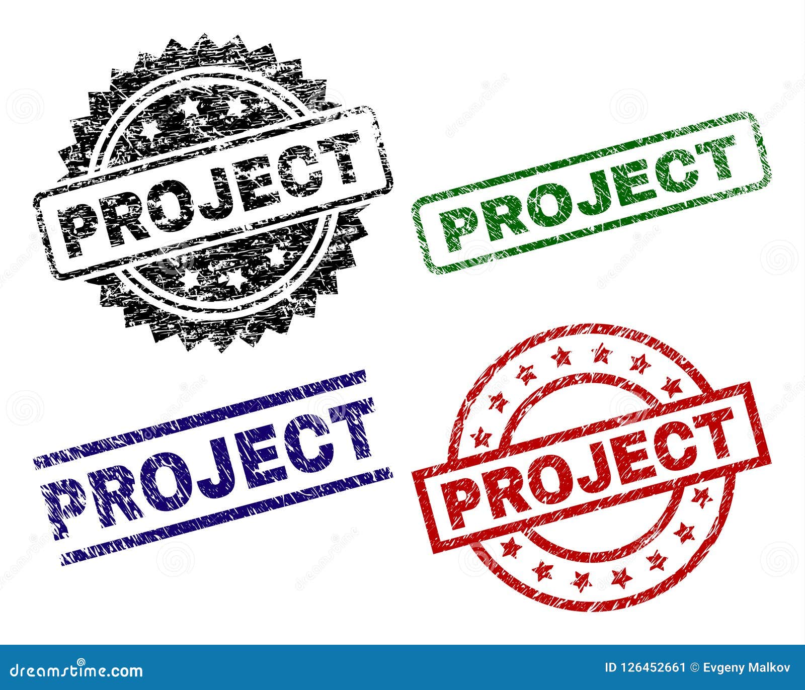 Grunge Textured PROJECT Stamp Seals Stock Vector - Illustration of ...