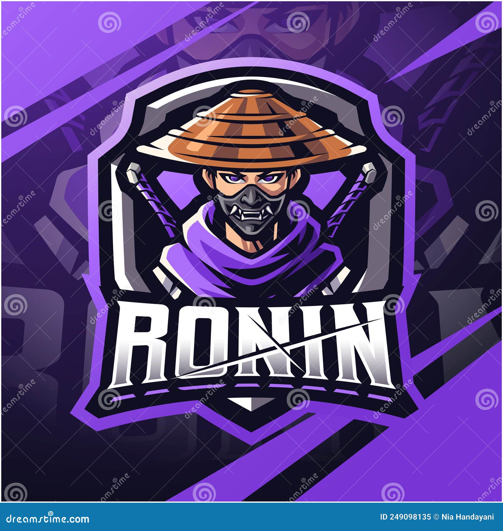 Ronin Esport Mascot Logo Design Stock Vector - Illustration of modern ...