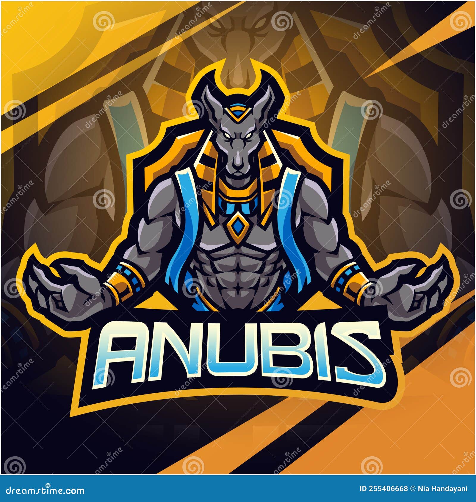 Anubis Esport Gaming Mascot Logo Template Vector. Modern Head Anubis ...