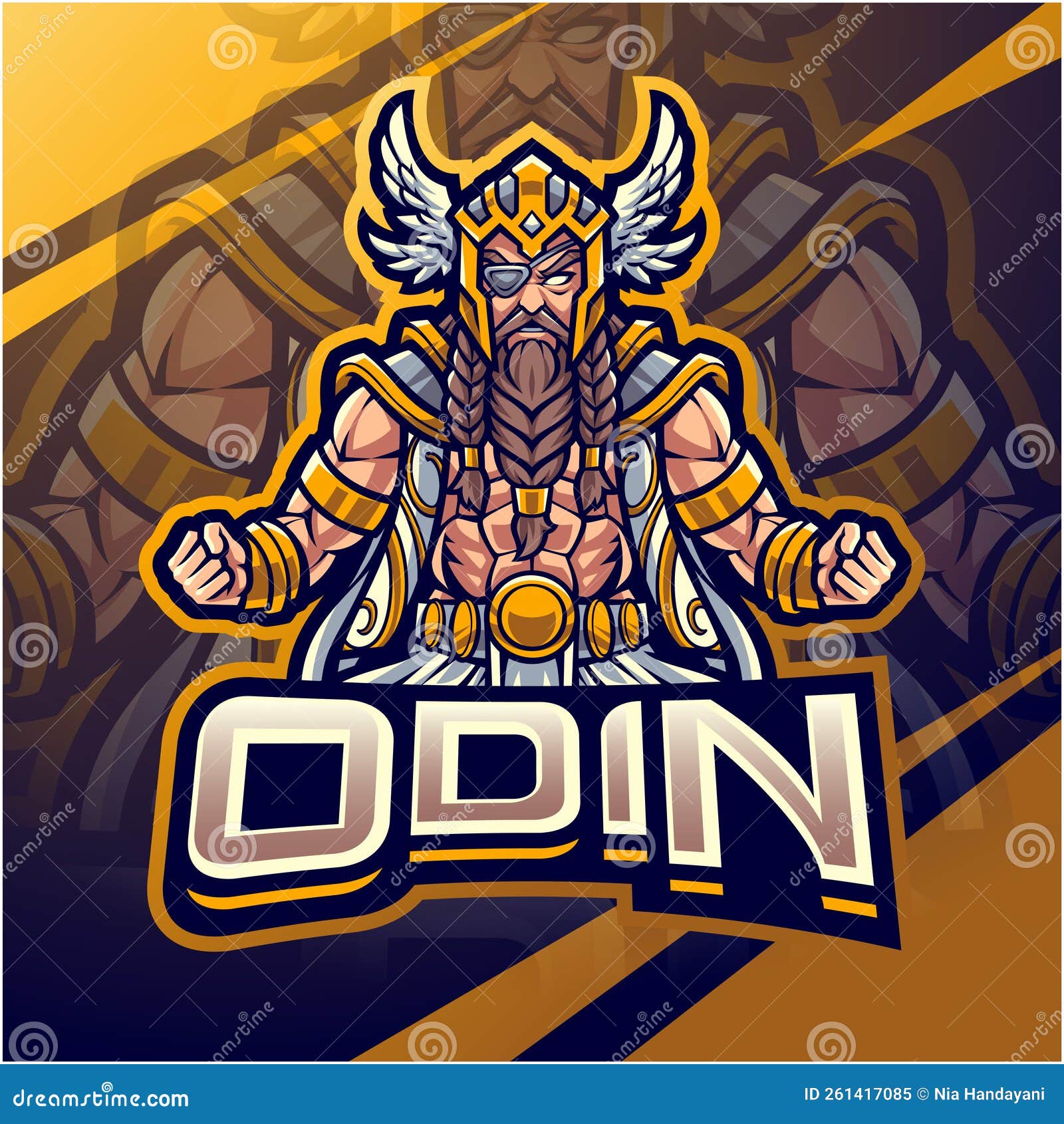 Odin Esport Mascot Logo Design Stock Vector - Illustration of design ...