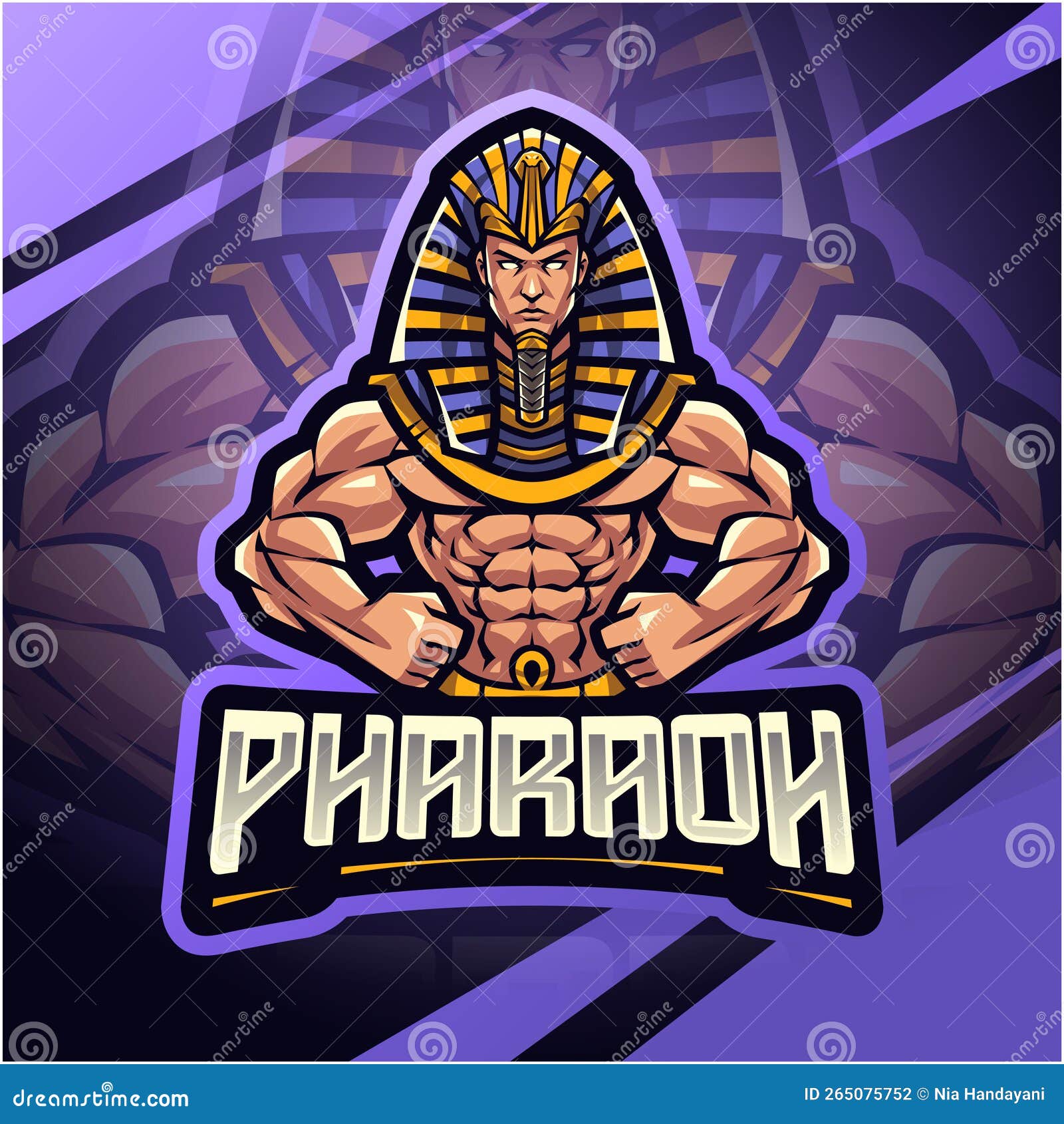 Pharaoh Mascot. Esport Logo Design Vector Illustration | CartoonDealer ...