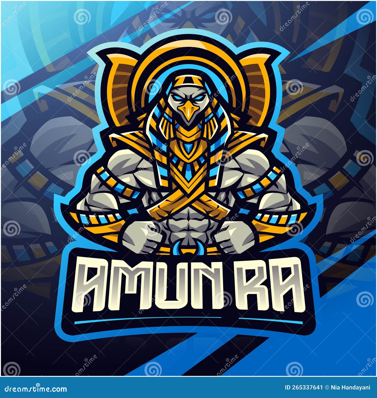 Amun-Ra Esport Mascot Logo Design Stock Illustration - Illustration of ...