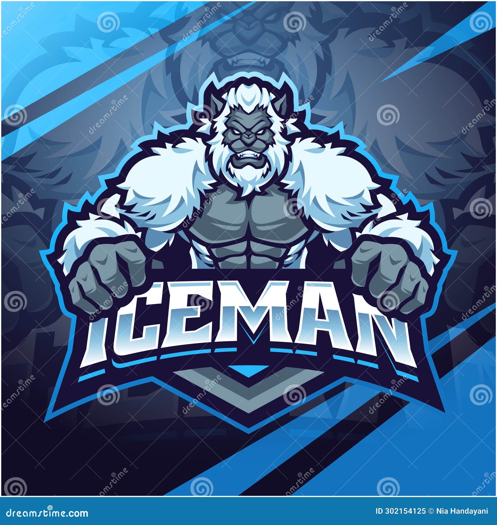 Iceman Esport Mascot Logo Design Stock Vector - Illustration of ...