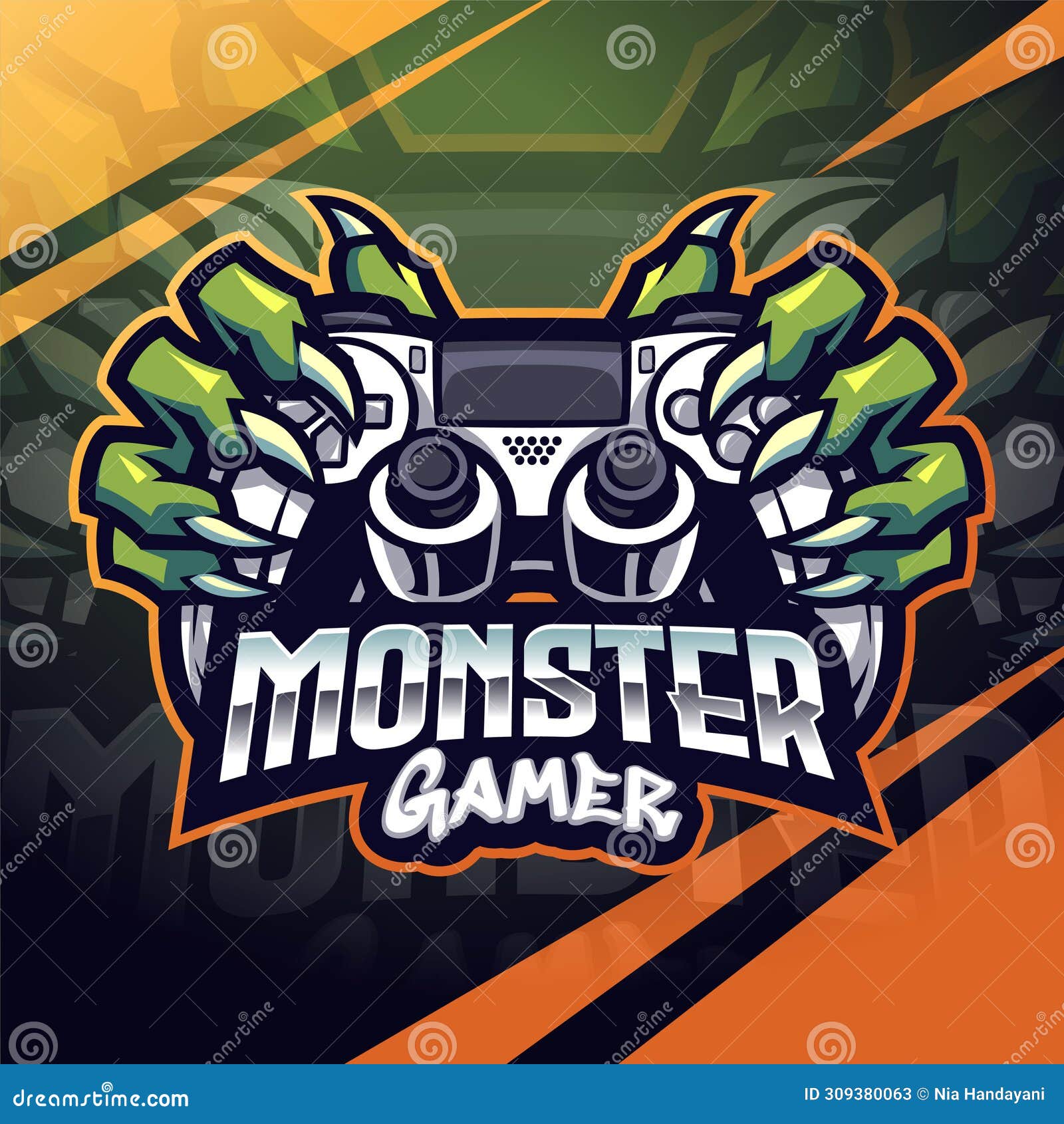 Monster Gamer Claws Holding Games Controller Cartoon Vector ...