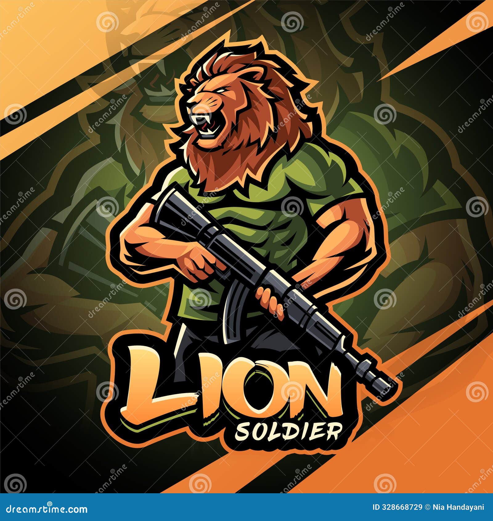 Bear Gunner Esport Mascot Logo Cartoon Vector | CartoonDealer.com ...