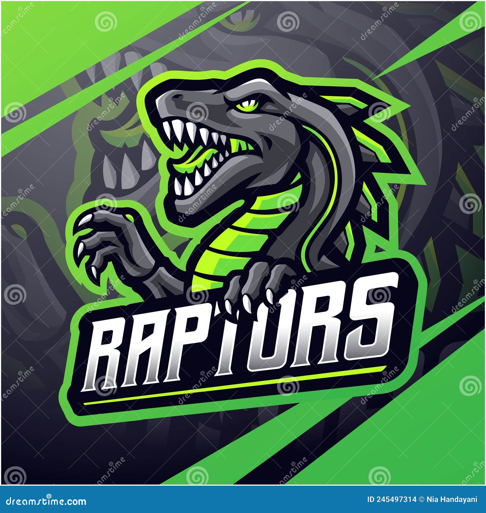 Raptor Esport Mascot Logo Design Stock Vector - Illustration of attack ...
