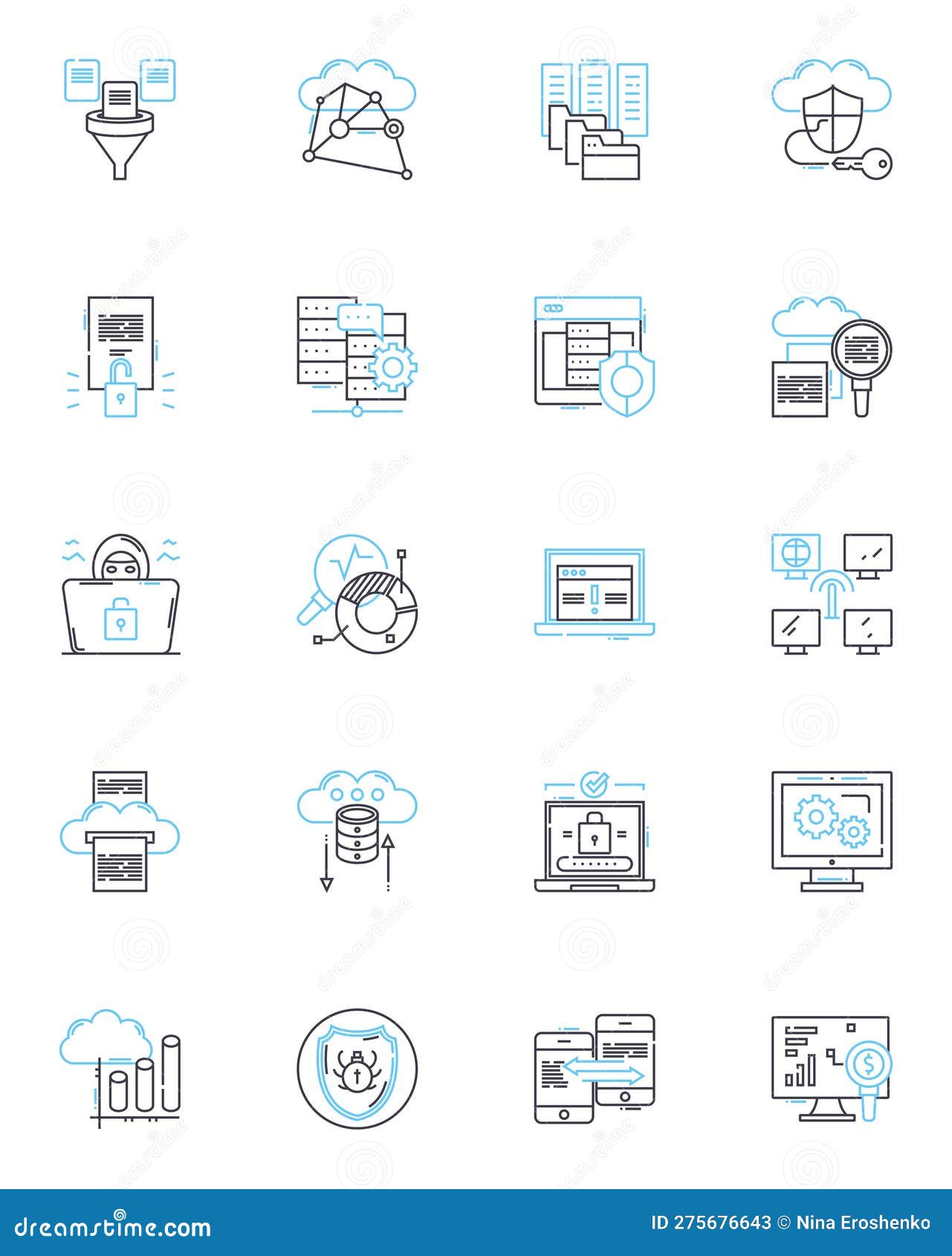 Project Service Linear Icons Set. Management, Collaboration ...