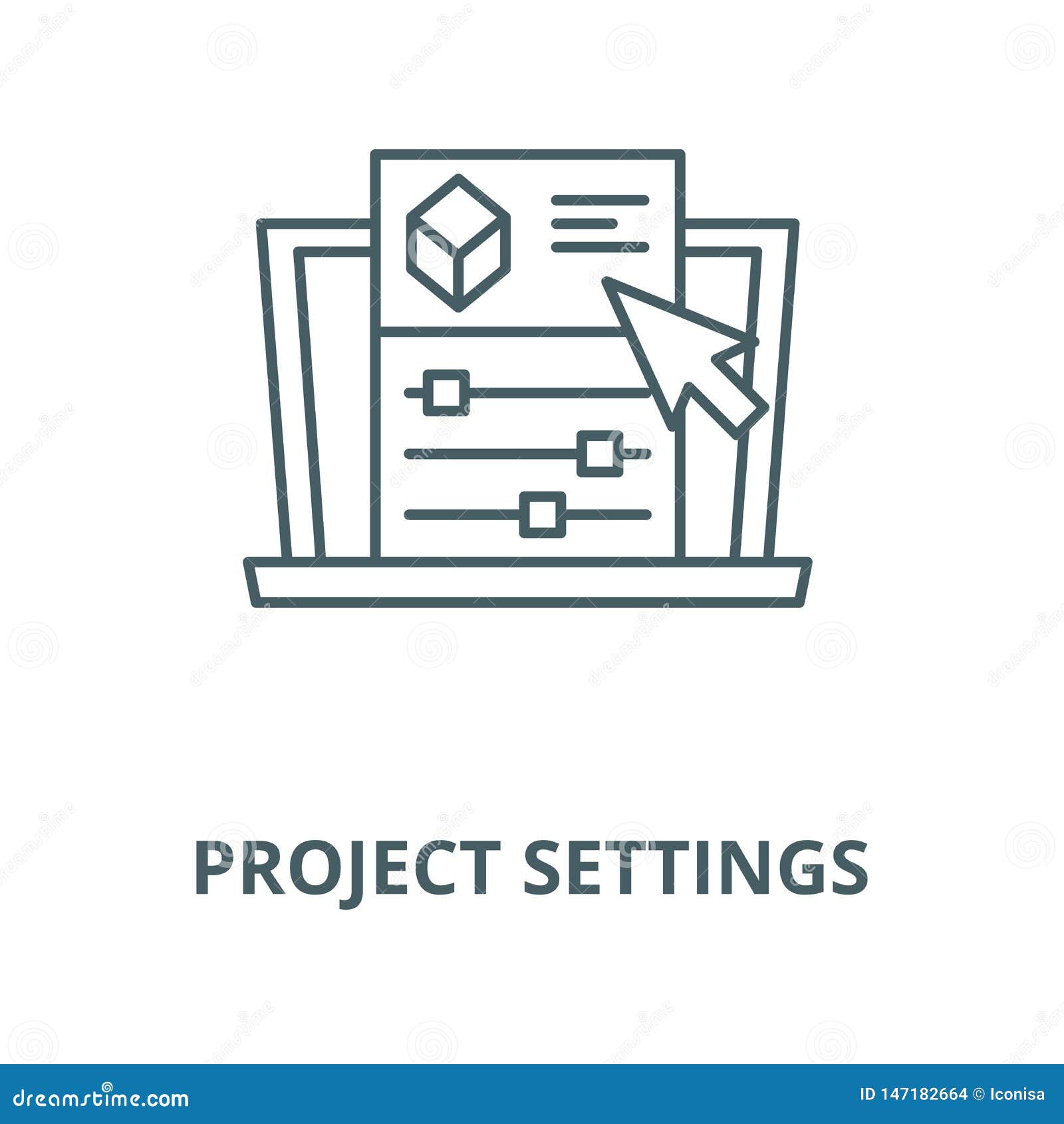 Project Settings Vector Line Icon, Linear Concept, Outline Sign, Symbol ...