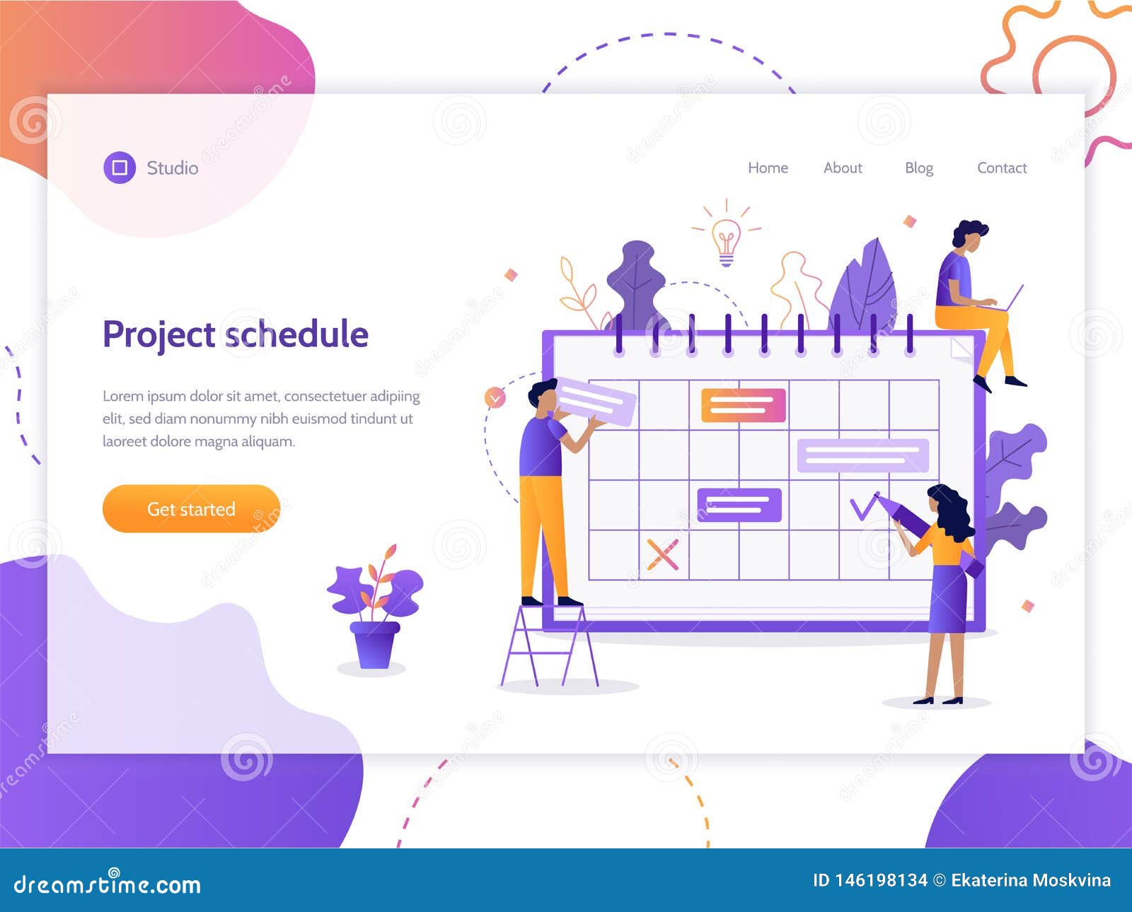 Project Schedule Web Banner Stock Vector - Illustration of event ...