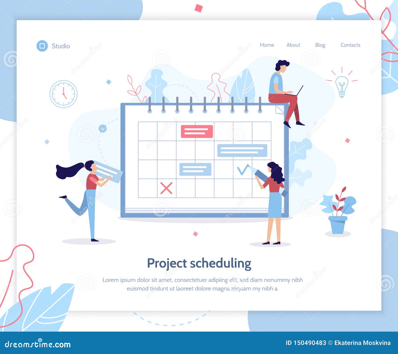 Project Sheduling Web Banner Stock Vector - Illustration of appointment ...