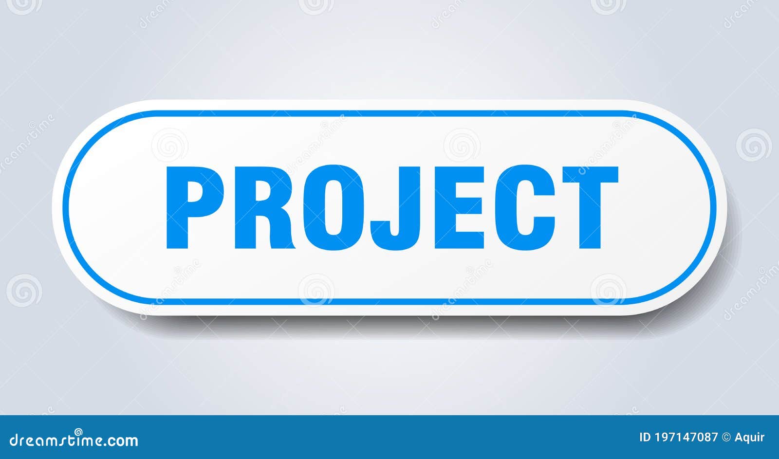 Project Sign. Rounded Isolated Button. White Sticker Stock Vector ...