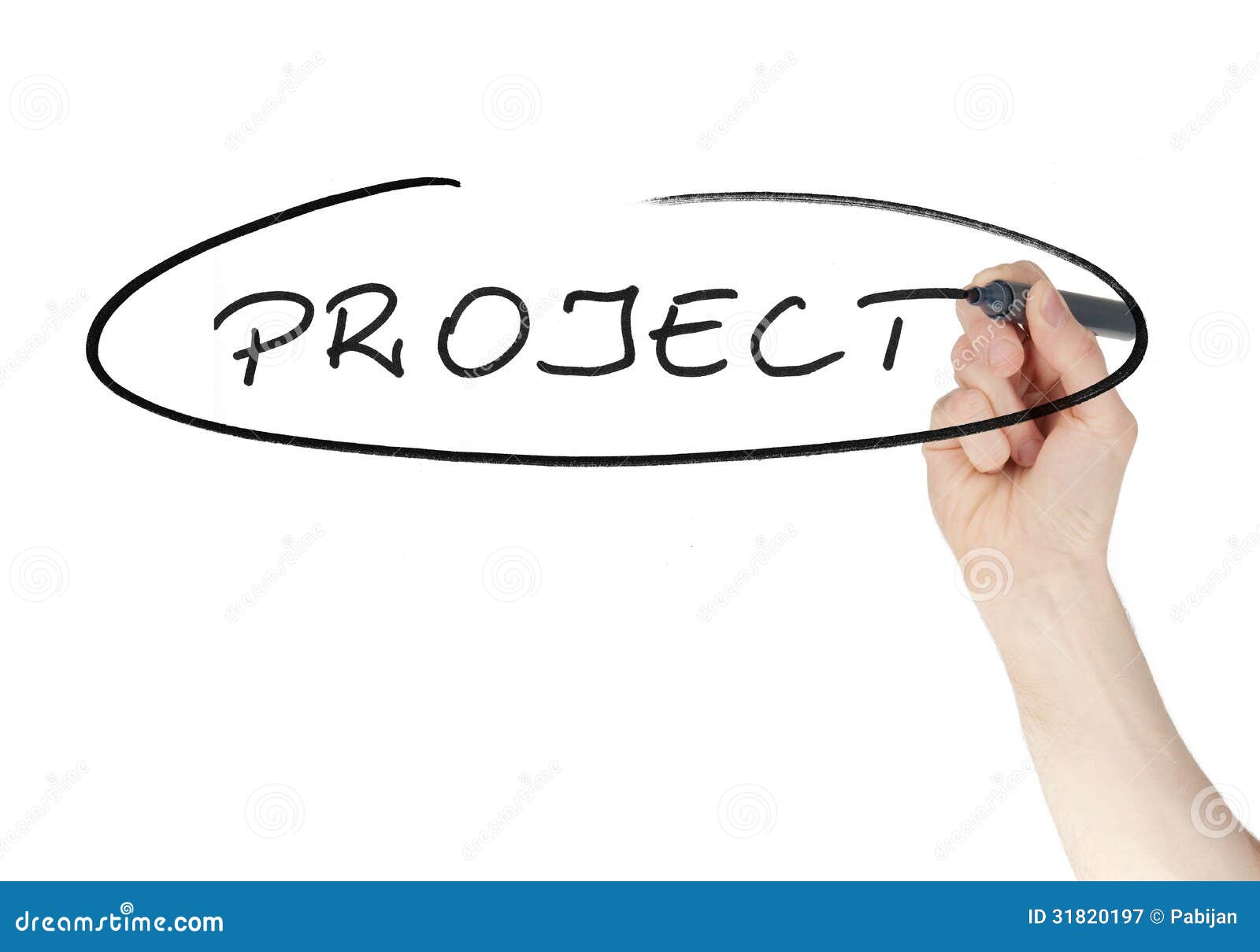 Project Sign Written by a Felt Tip Pen on Glass Board Stock Image ...