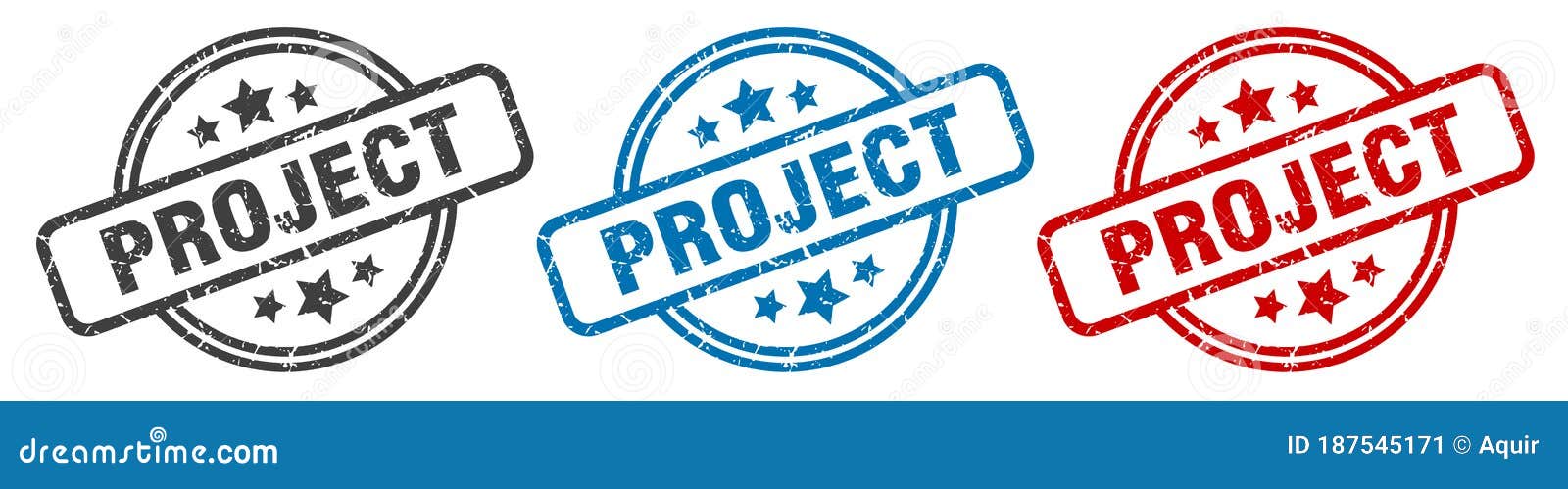 Project Stamp. Project Round Isolated Sign Stock Vector - Illustration ...