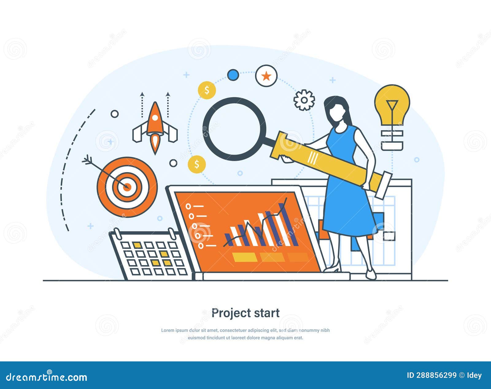 Project Start Business Process from Idea To Realization Stock ...
