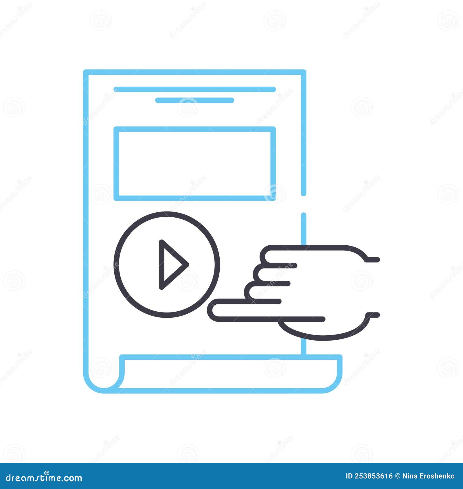 Project Start Line Icon, Outline Symbol, Vector Illustration, Concept ... Project Start Line Icon, Outline Symbol, Vector Illustration, Concept ...
