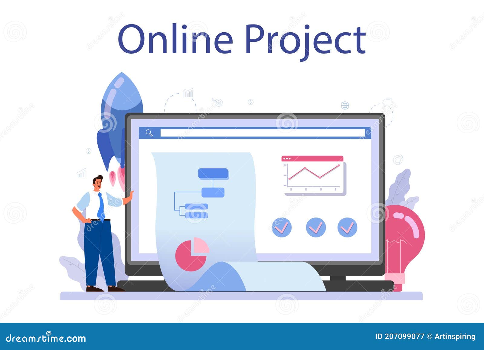 Project Start Online Service or Platform. Start Up Business Stock ...