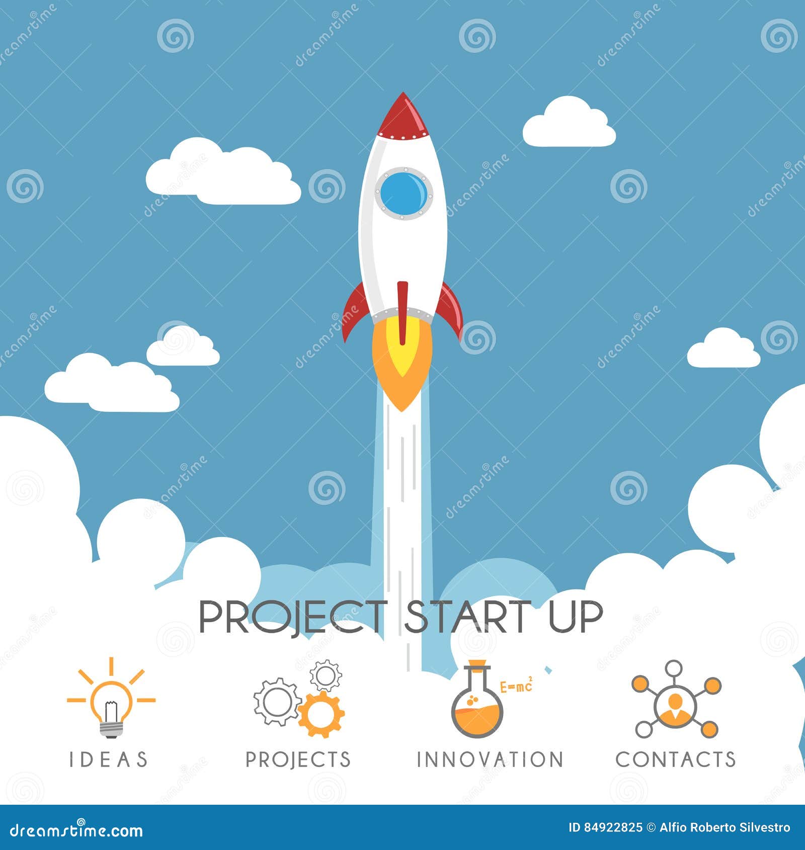 Project startup stock vector. Illustration of spaceship - 84922825