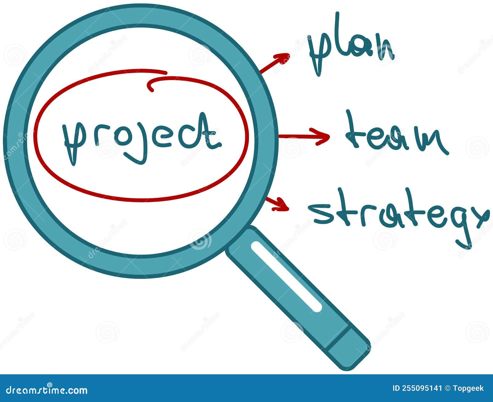 Project Task Management and Effective Planning Icon with Magnifyier ...