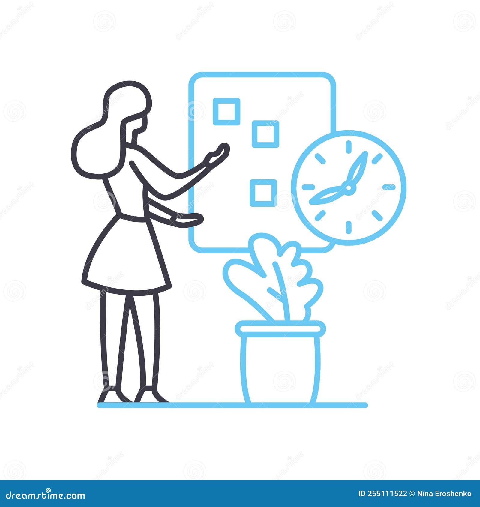 Project Tasks Line Icon, Outline Symbol, Vector Illustration, Concept ...