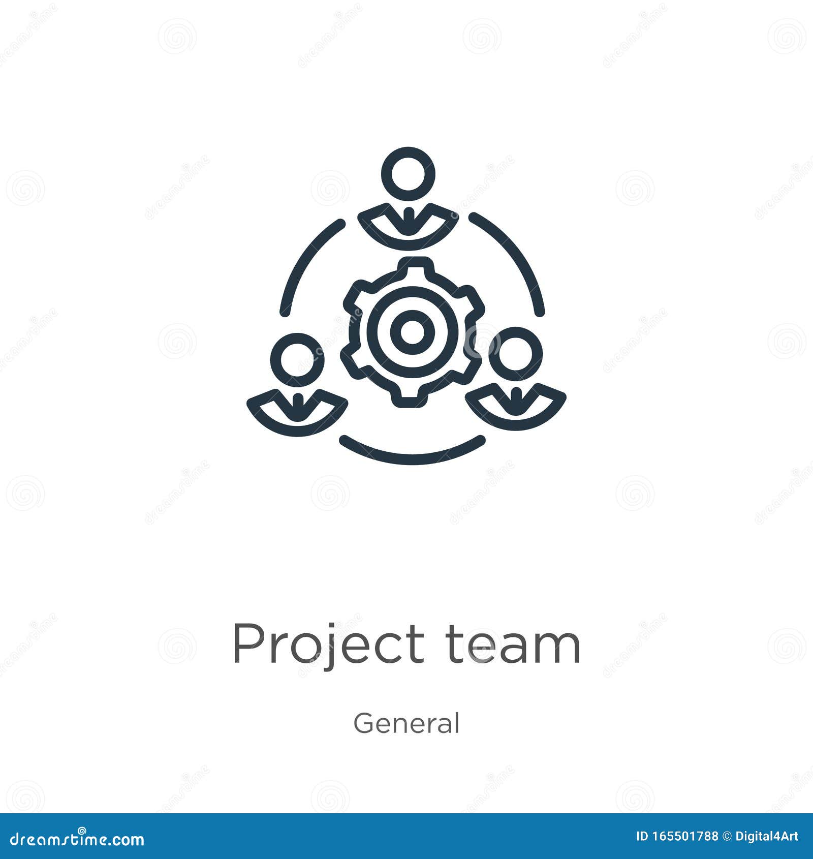Project Team Icon. Thin Linear Project Team Outline Icon Isolated On ...