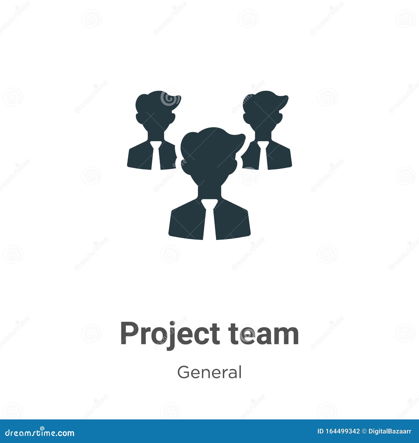 Project Team Vector Icon on White Background. Flat Vector Project Team ...