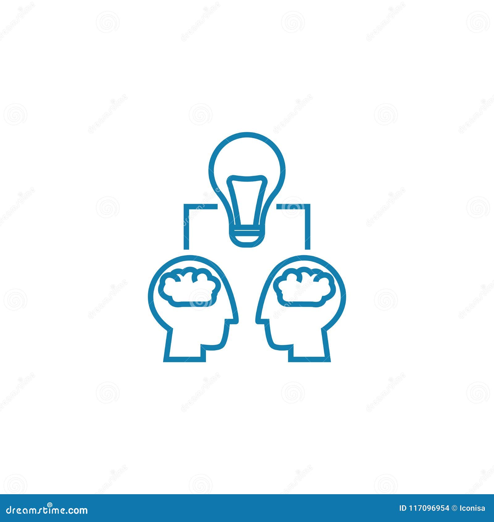 Project Team Work Linear Icon Concept. Project Team Work Line Vector ...