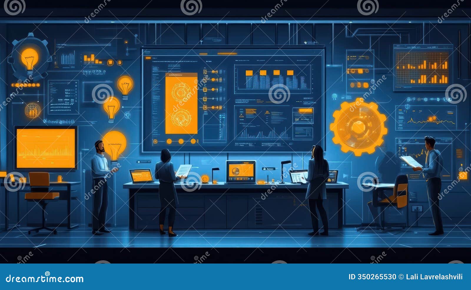 Project Teams Conducting Retrospectives. Modern Workspace with Team ...