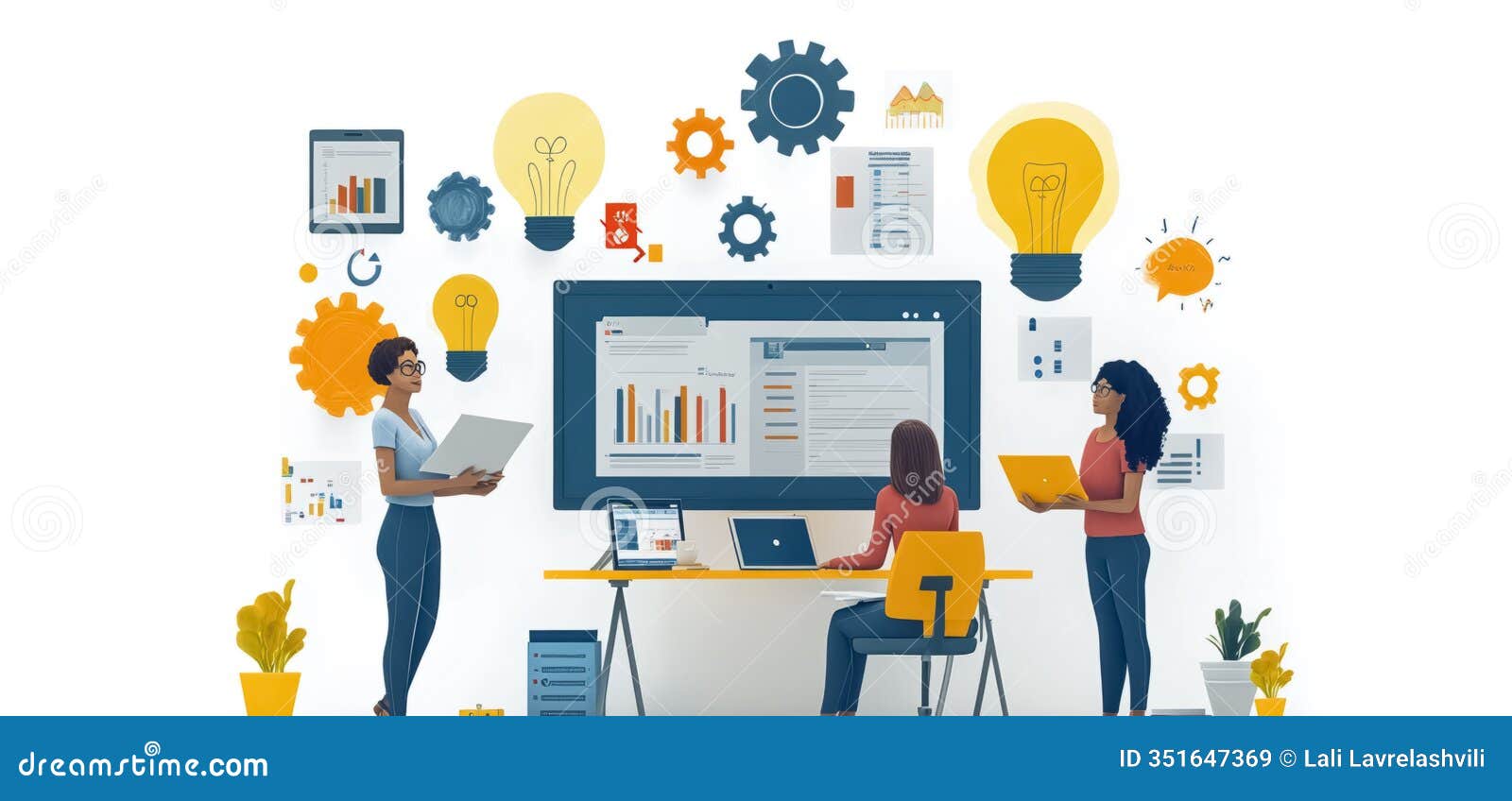 Project Teams Conducting Retrospectives. Modern Workspace with Team ...